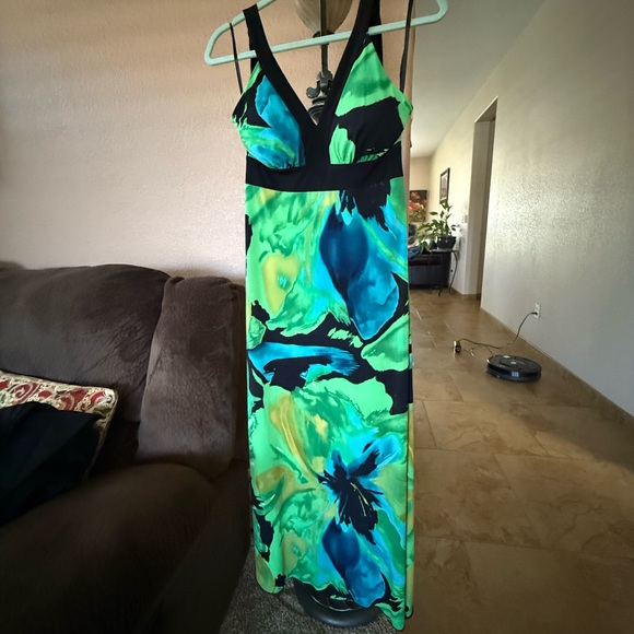 Enfocus Studio | Dresses | Enfocus Studio Green And Blue Maxi Dress | Poshmark